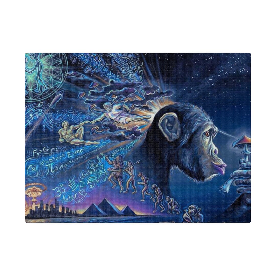 Magic Mushroom Evolution Canvas Psychedelic Wall Art on Eco-friendly ...