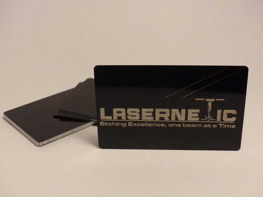 Metal Aluminium Business Cards Laser Engraved Fully Customisable Clear ...
