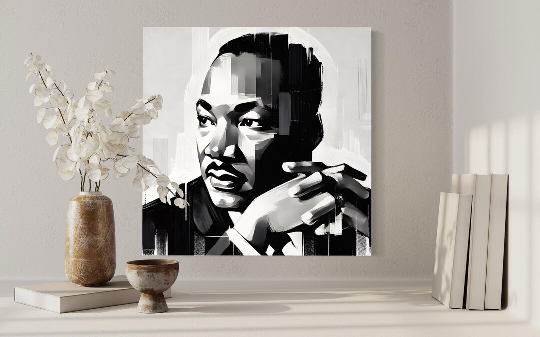 Matte Iconic MLK Minimalist Abstract Painting Wall Art Living Room Art ...