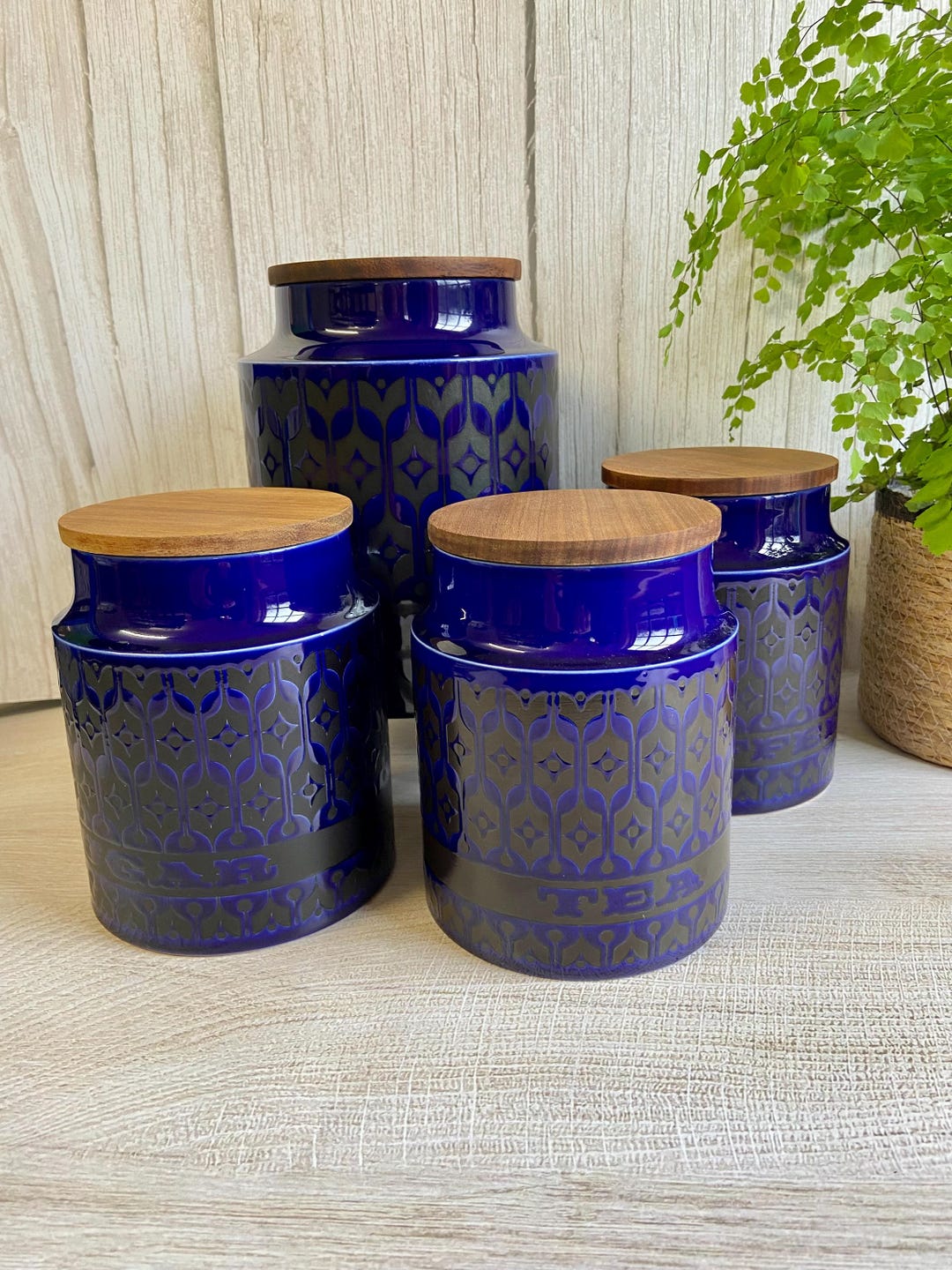 RARE Heirloom Midnight Blue Hornsea Pottery Biscuit Jar. John Clappison ...