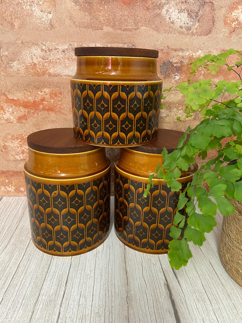 Vintage Hornsea Pottery Storage Jar: Heirloom Tableware, Restored Lid ...