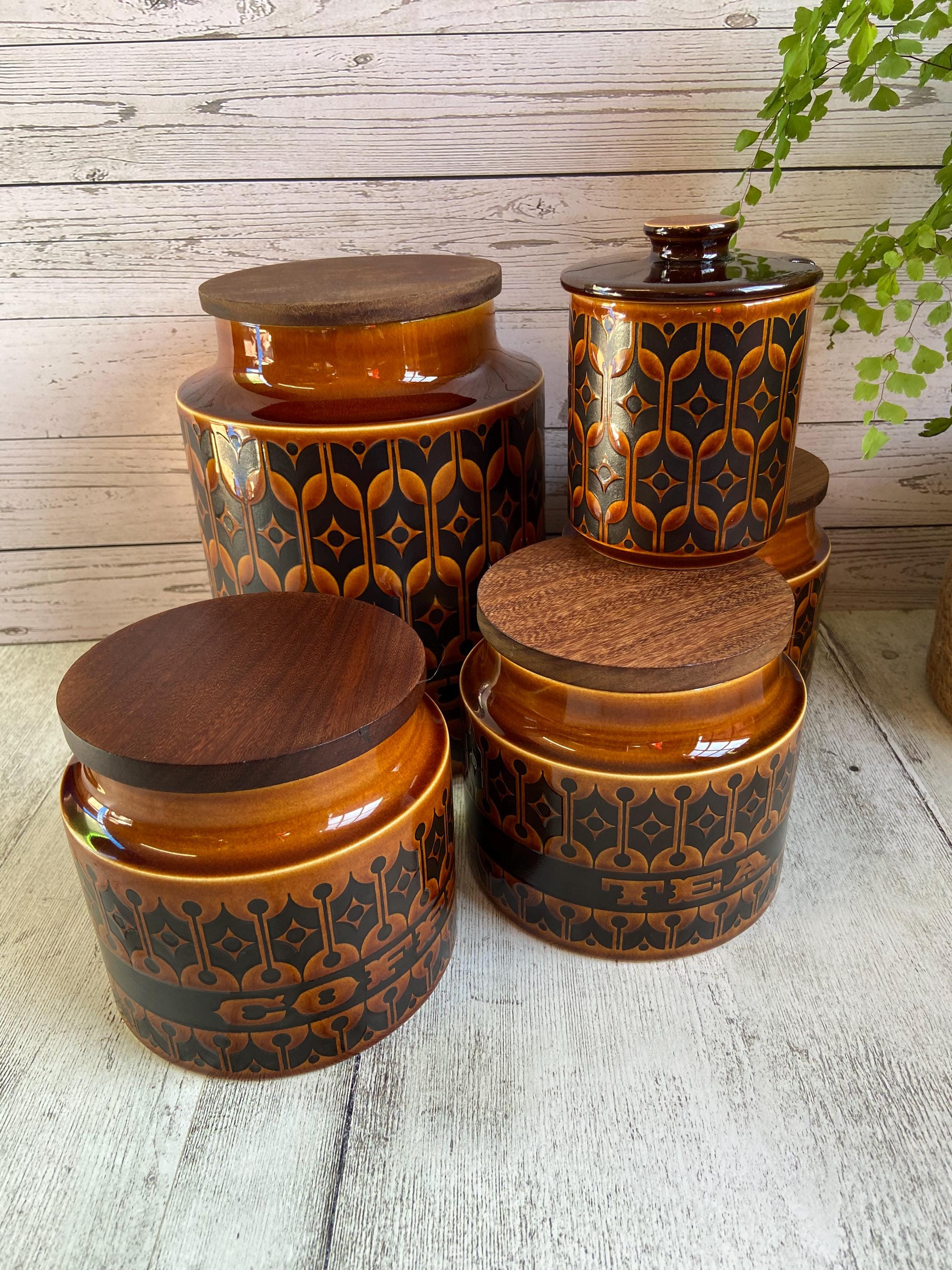 Heirloom Hornsea Pottery Storage Jars John Clappison. Refinished Lids ...