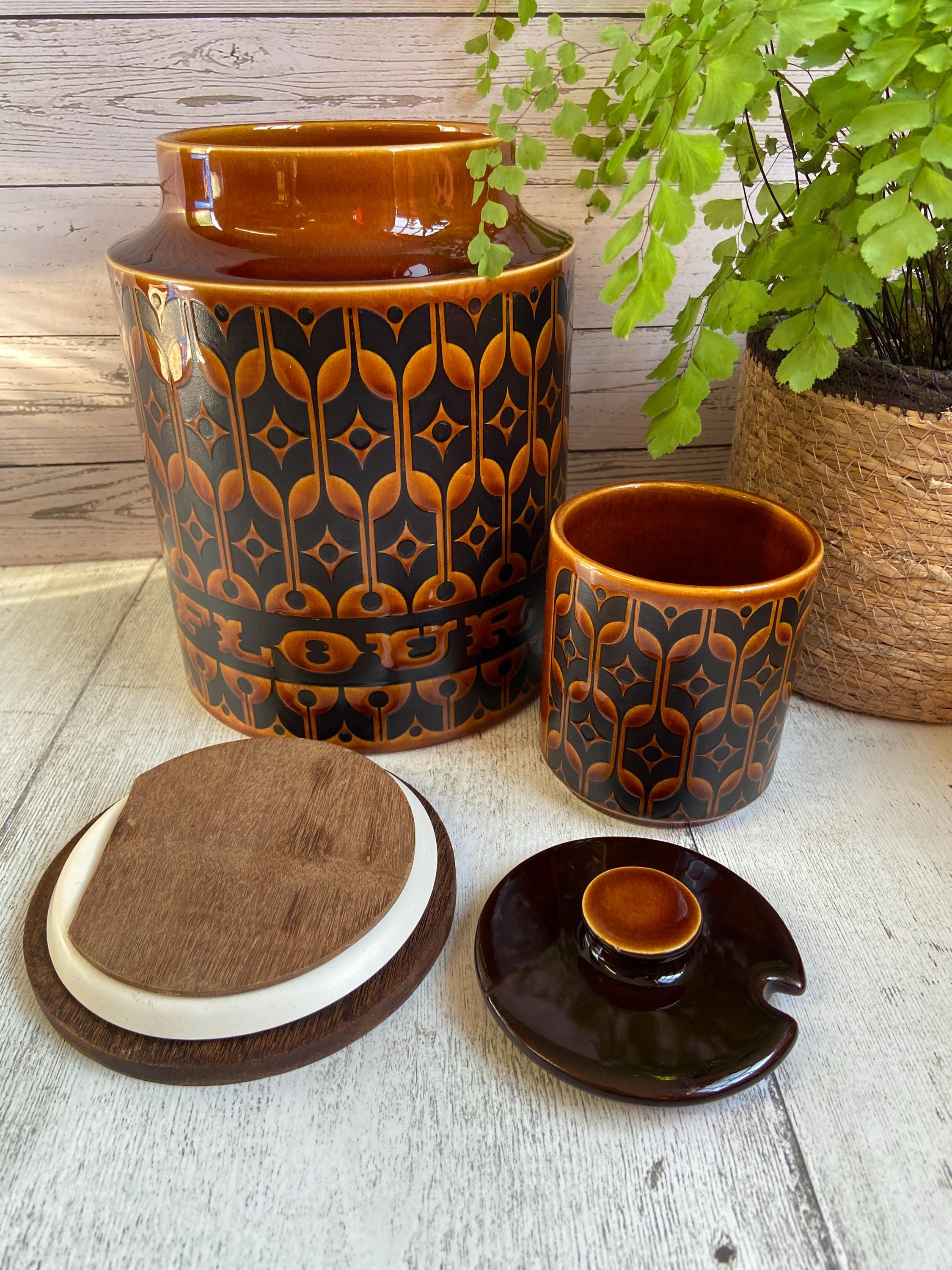 Heirloom Hornsea Pottery Storage Jars John Clappison. Refinished Lids ...