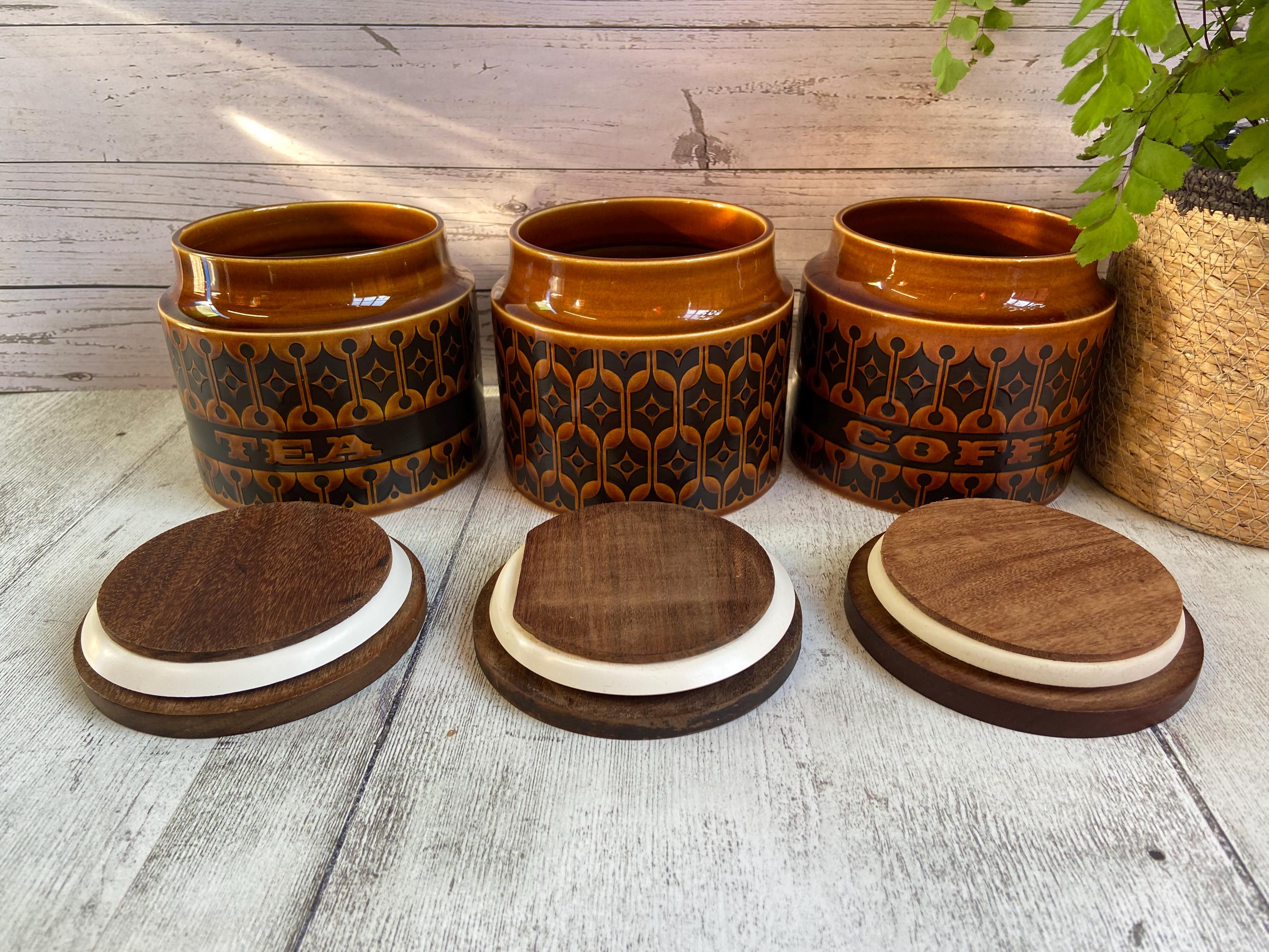 Heirloom Hornsea Pottery Storage Jars John Clappison. Refinished Lids ...