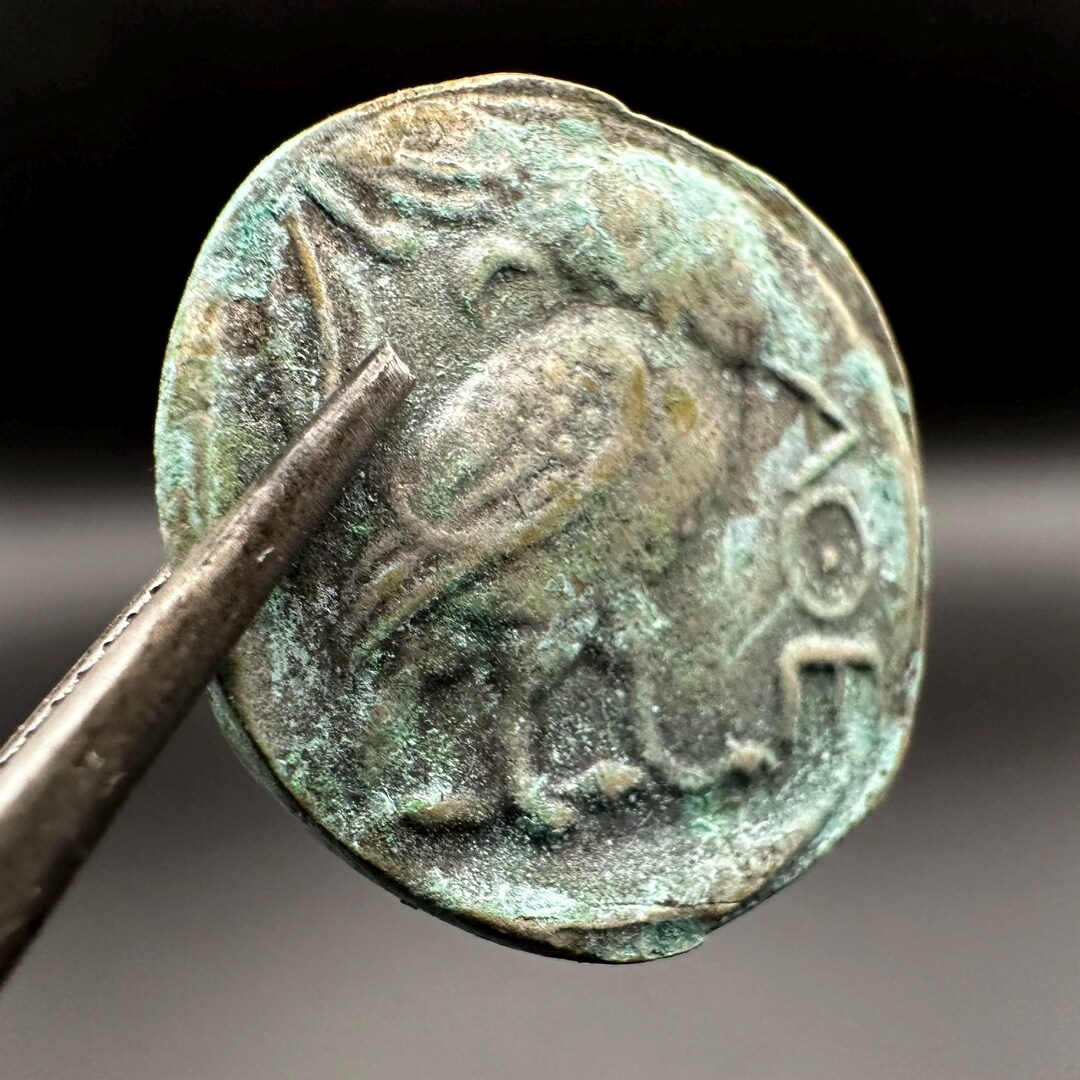 Authentic Ancient Greek Bronze Coin: Athens Athena Owl, Attica ...