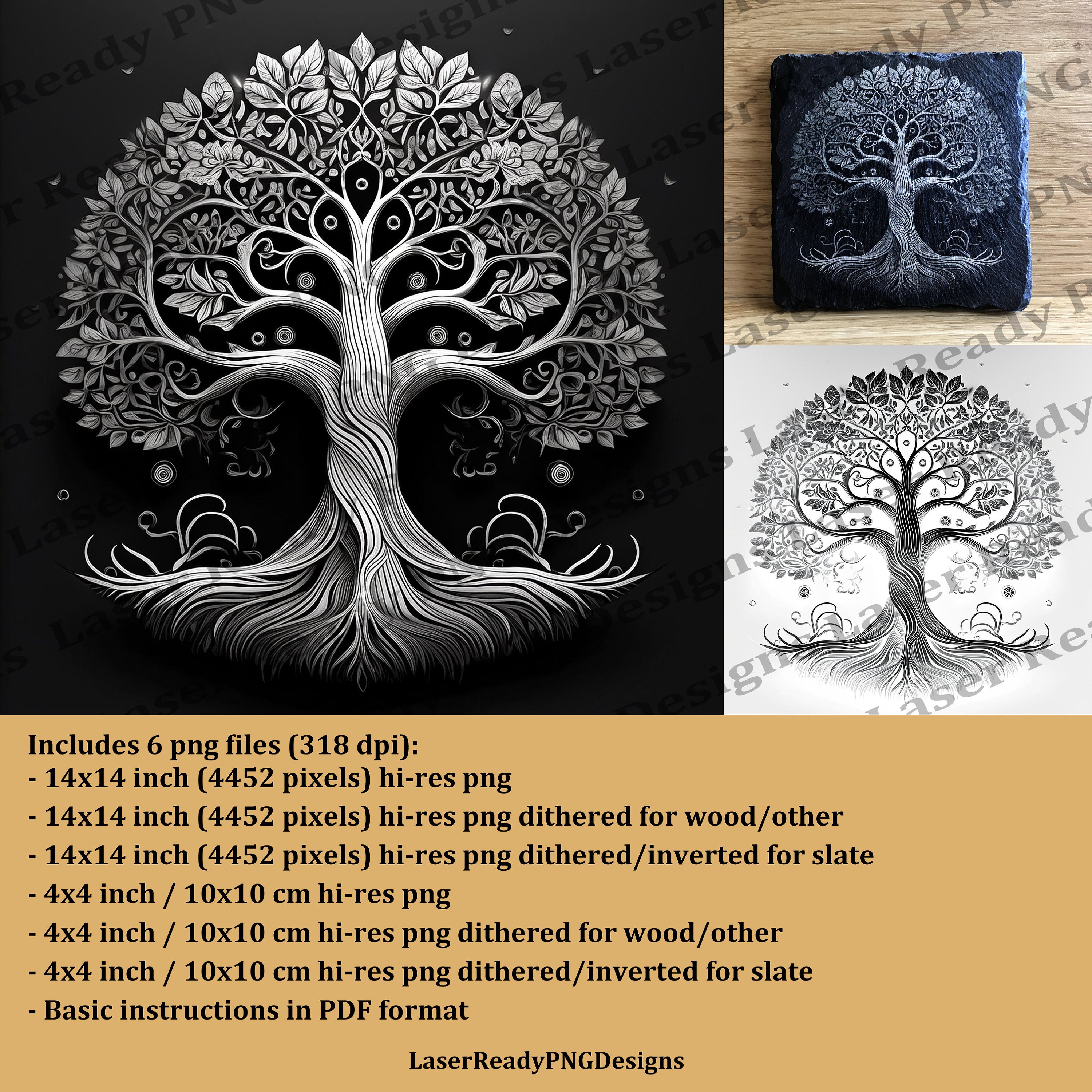 Tree of Life Laser Engraving 3D Illusion PNG Files (digital Download ...