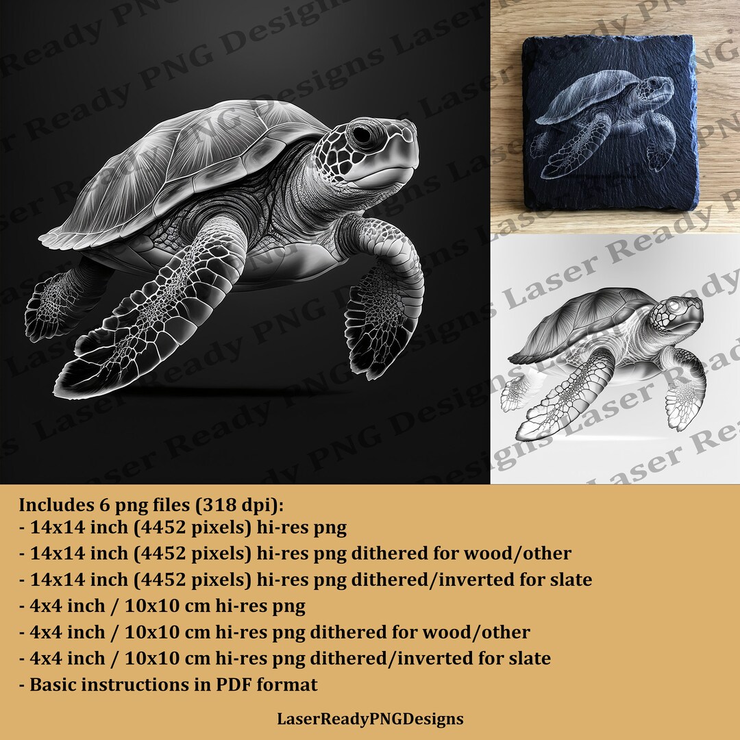 Sea Turtle 3D Illusion Laser Engraving PNG Files (digital Download) - Etsy