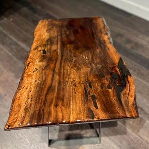 Live Edge Black Walnut Coffee Table With High Gloss Tabletop Epoxy ...