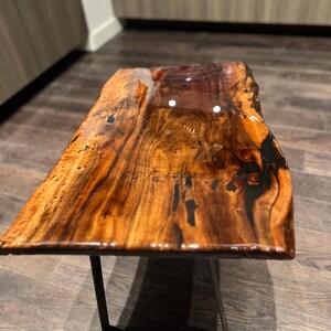 Live Edge Black Walnut Coffee Table With High Gloss Tabletop Epoxy ...
