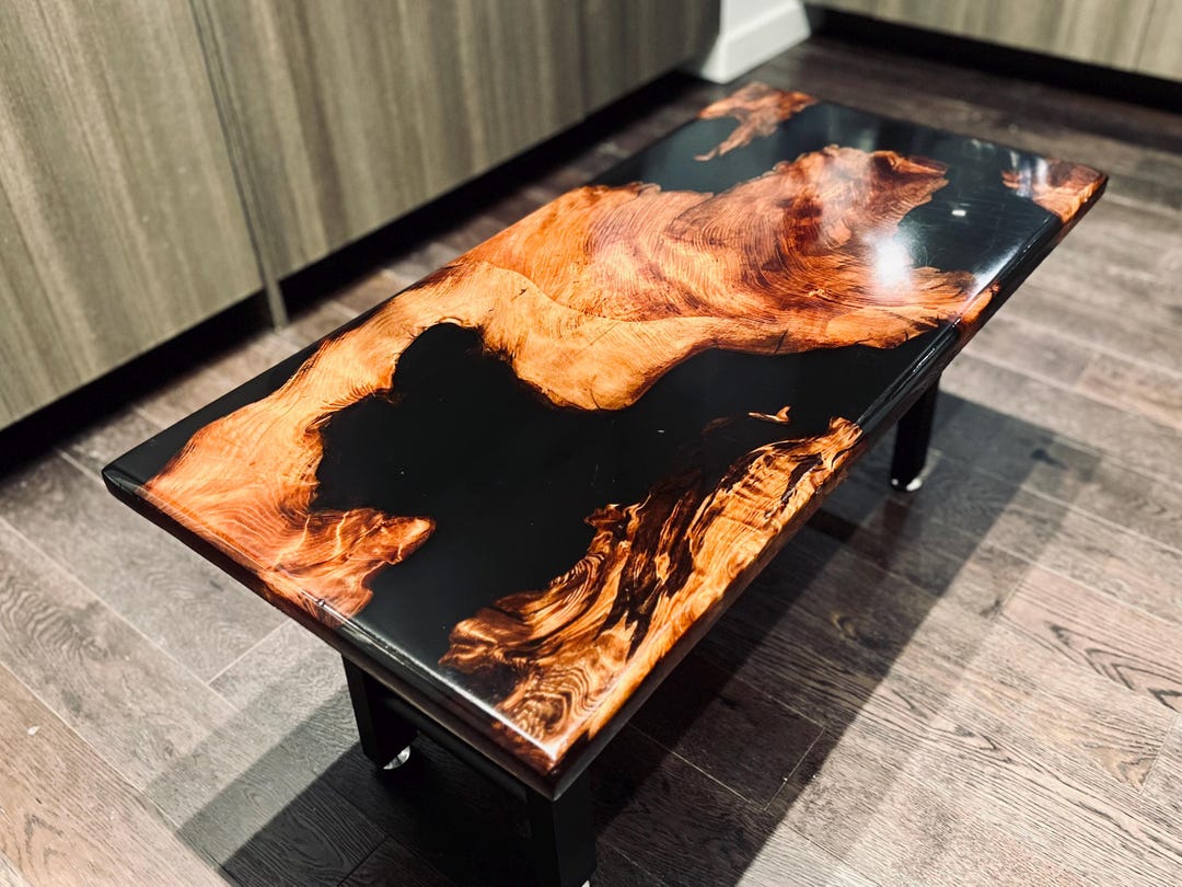 Gorgeous Old Growth Redwood Coffee Table With High Gloss Epoxy Finish ...
