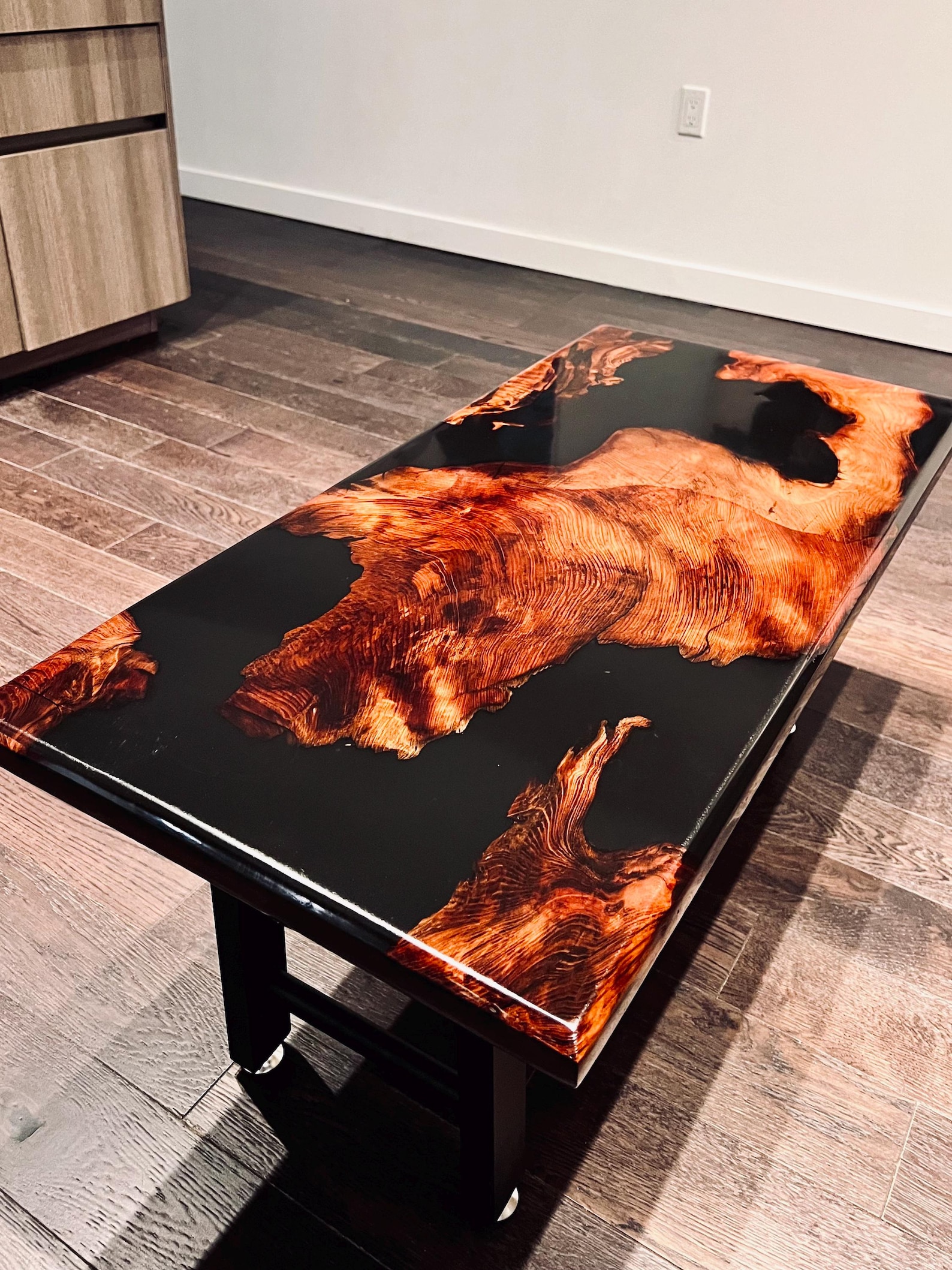 Gorgeous Old Growth Redwood Coffee Table With High Gloss Epoxy Finish ...