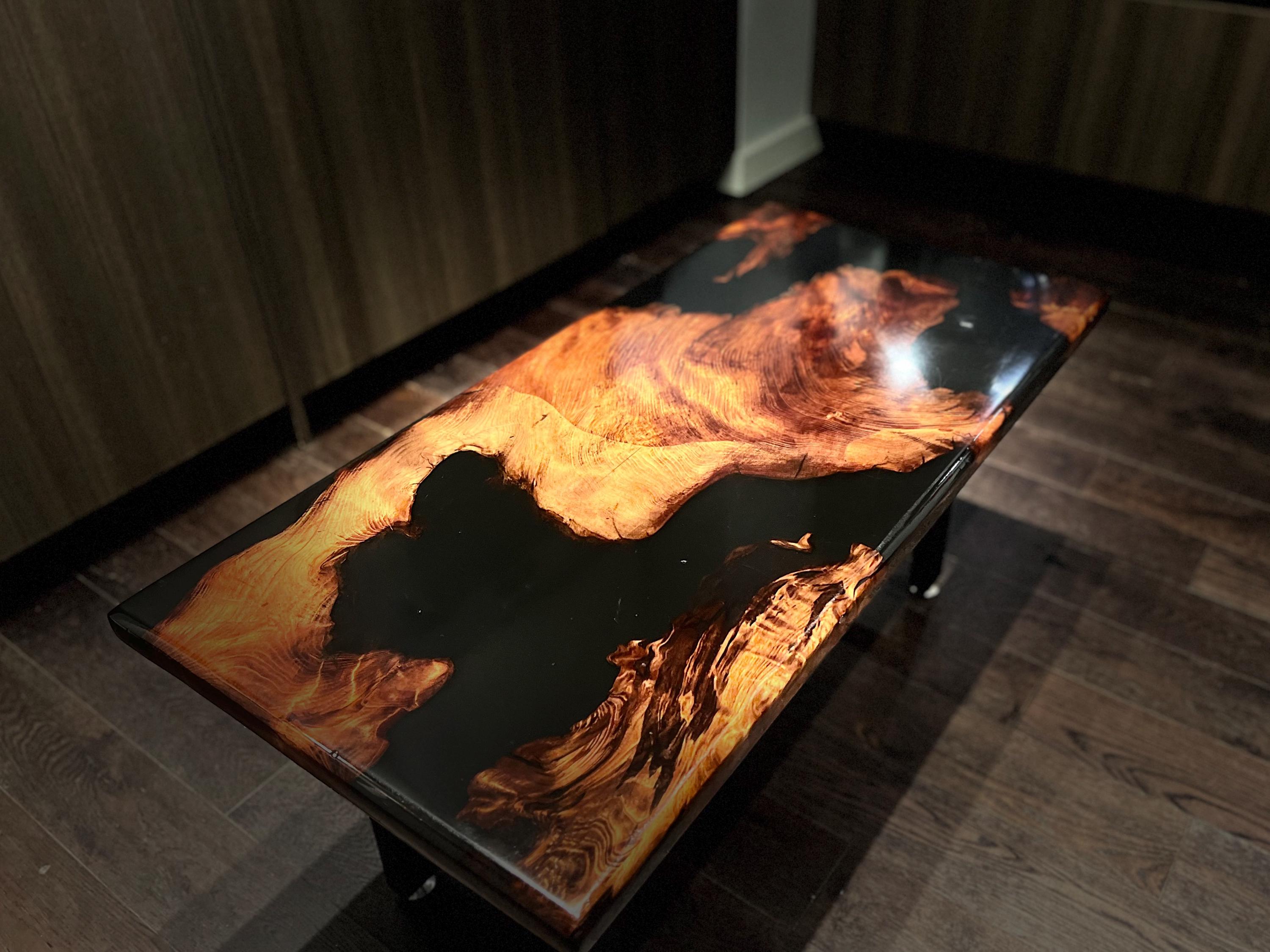 Gorgeous Old Growth Redwood Coffee Table With High Gloss Epoxy Finish ...