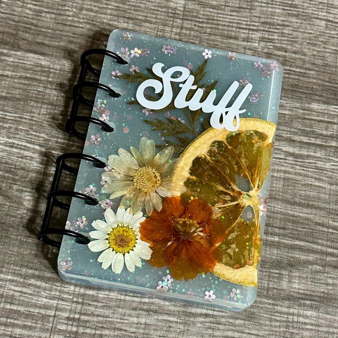 A7 Real Fruit & Pressed Floral Resin Journal, Notebook, Sketchbook ...