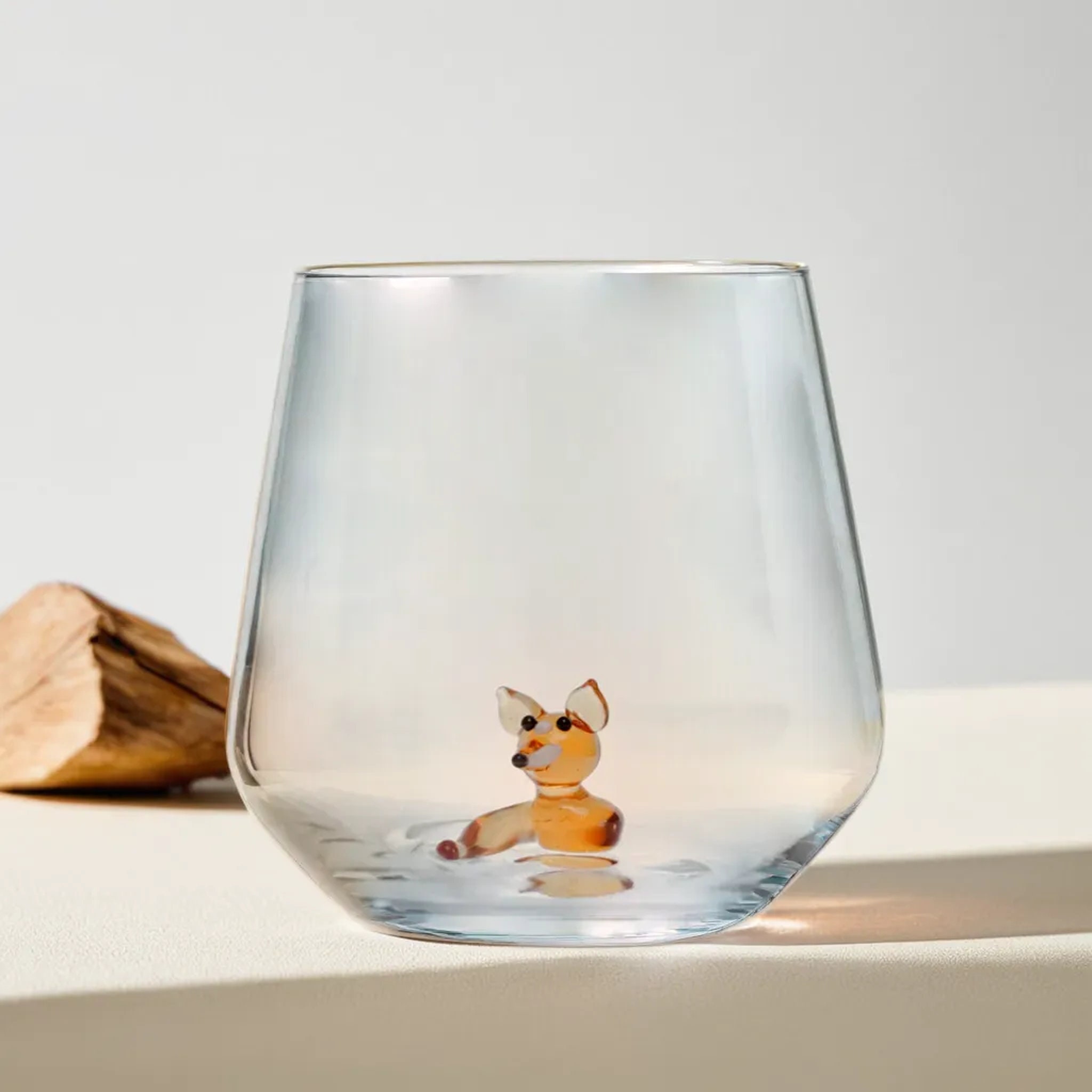 Murano Glass With Fox Figure - Whisky Glass, Cocktail Glass, Water ...