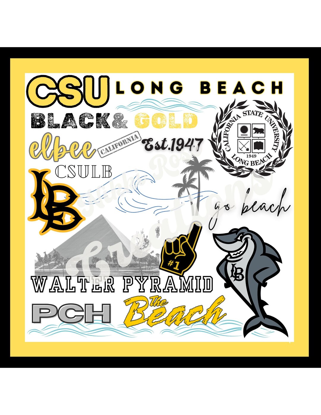 CSULB Digital Download Pillow Design for College Acceptance Bed Party ...