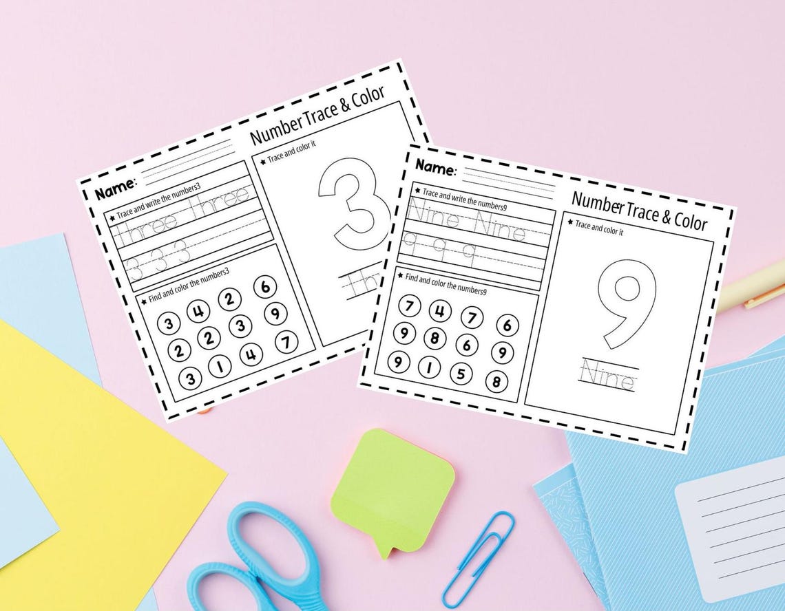 Learn Your Numbers Digital Download Pages Preschool Kindergarten ...