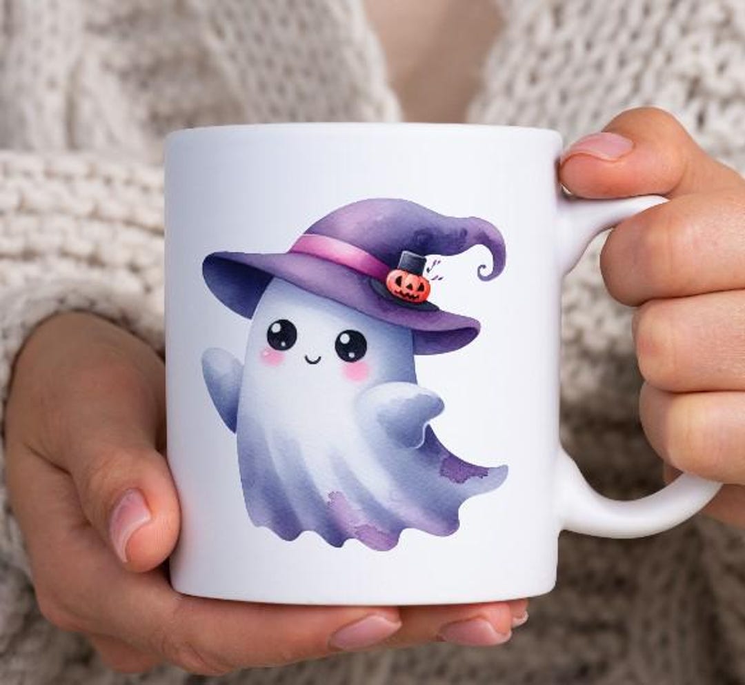 Cut Cartoon, Halloween, Mug, Gift, Cut Ghost, Fall Mug, Girt, Ghost Mug ...