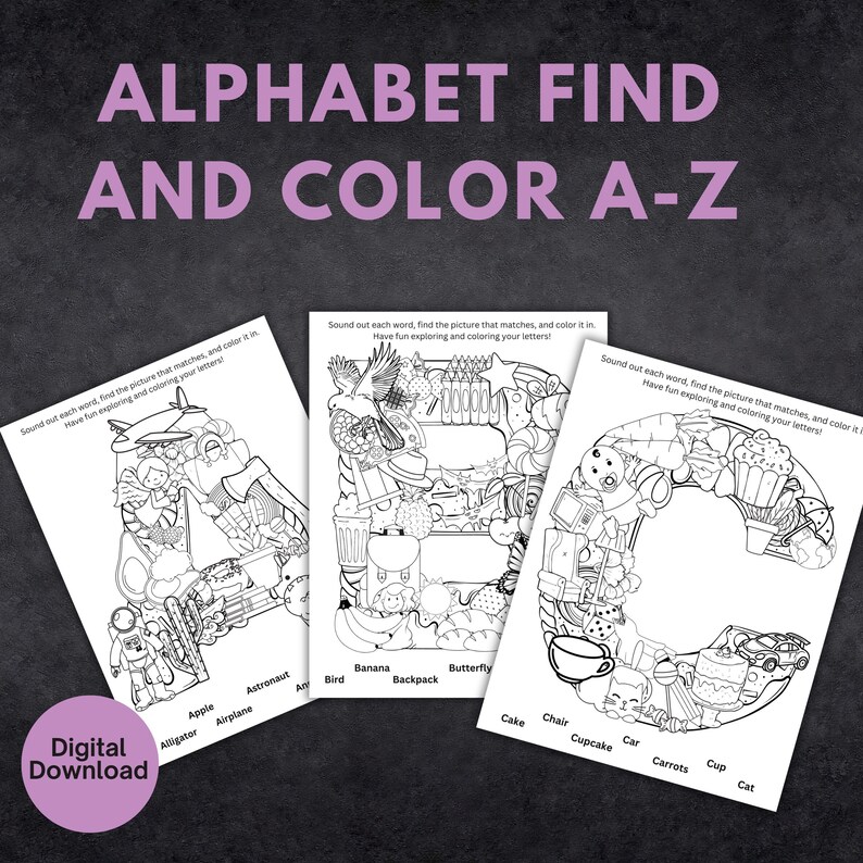 Alphabet Coloring Sheet for Children Learn to Read Activity Sheet Early ...