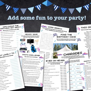 Printable Birthday Party Game for Teenage Boys Slumber Party Game ...