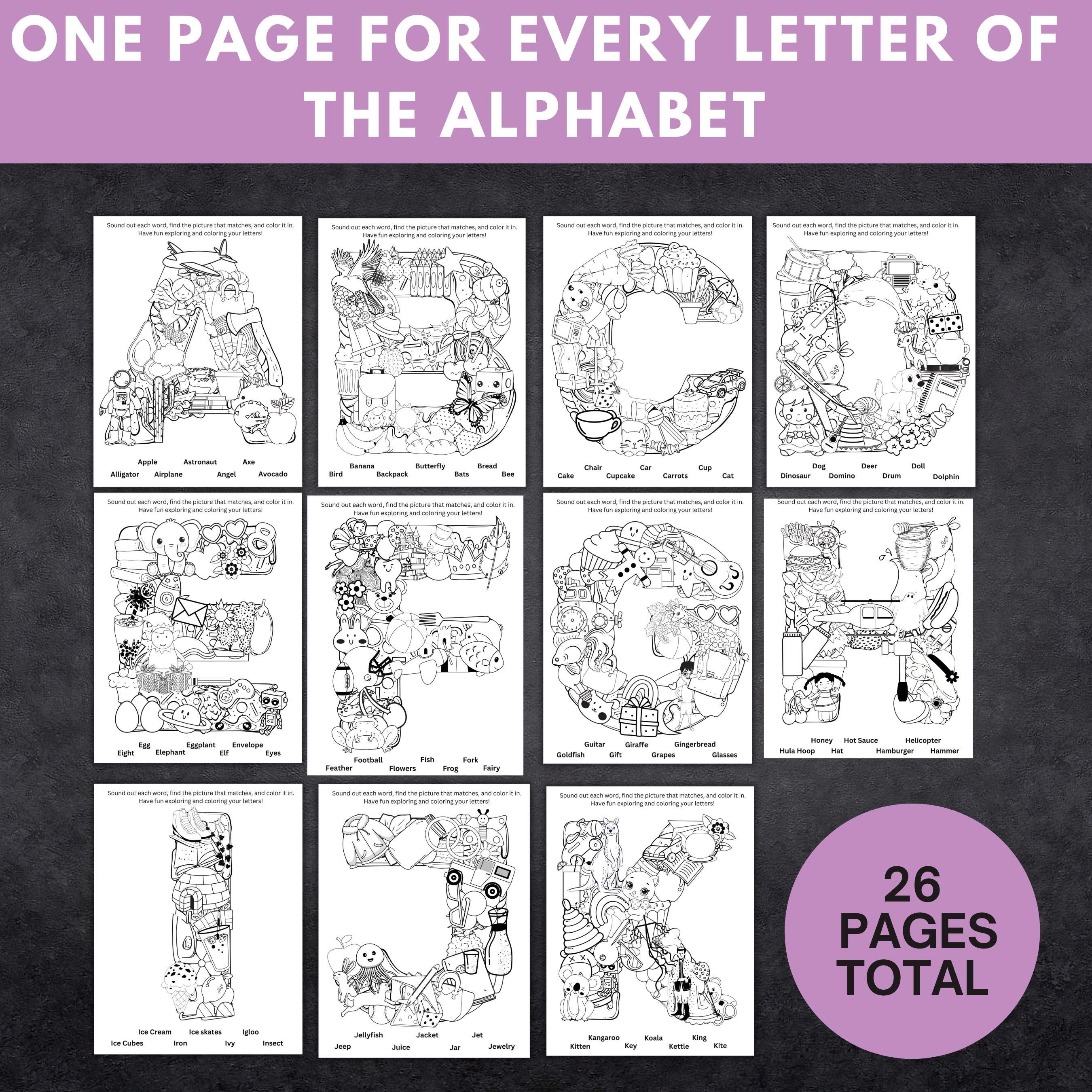 Alphabet Coloring Sheet for Children Learn to Read Activity Sheet Early ...