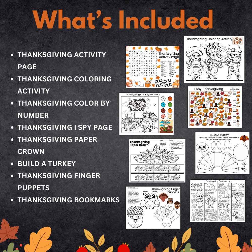Thanksgiving Games for Kids Printable Thanksgiving Activity for ...