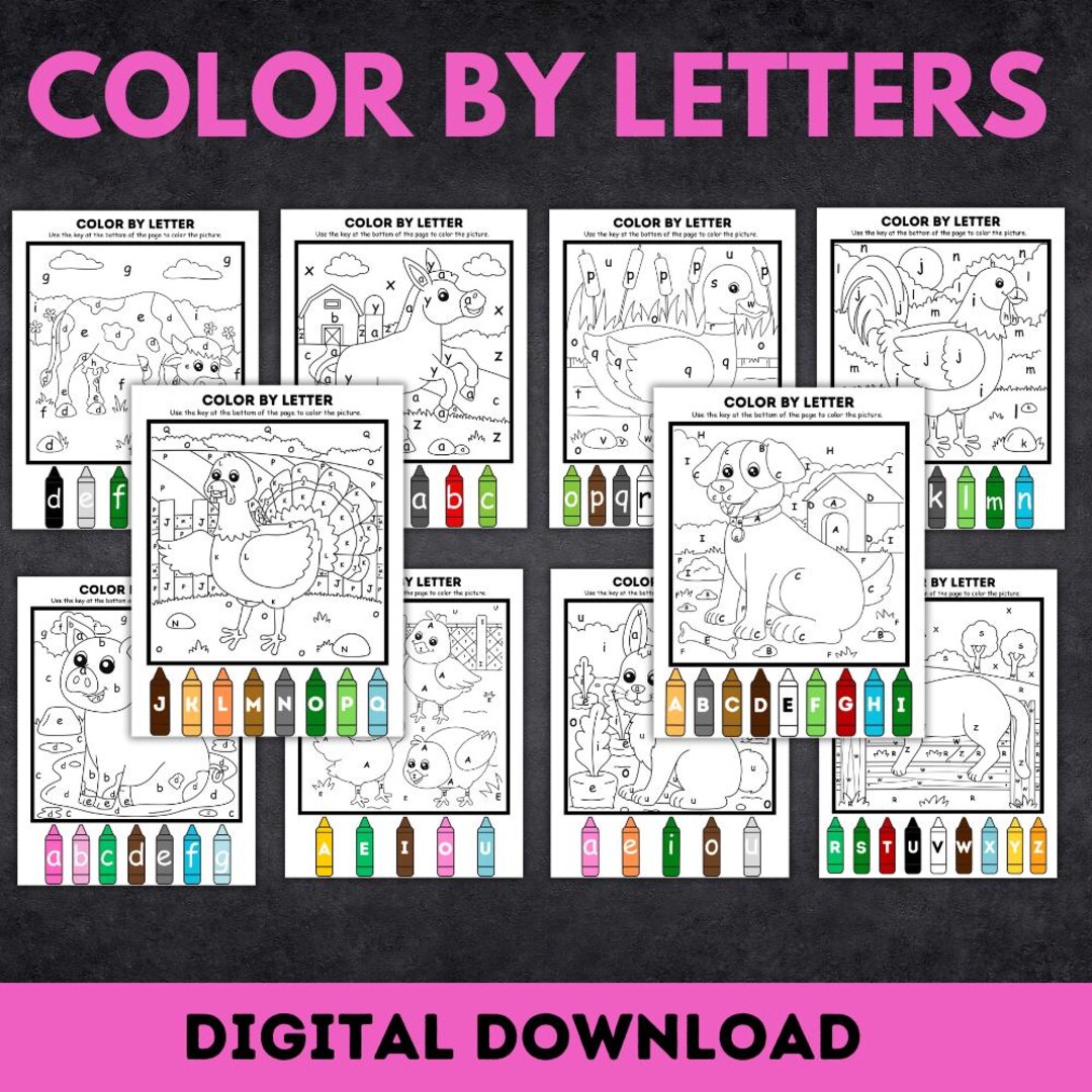 Printable Coloring Page for Kids Colour by Letters Preschool Worksheet ...