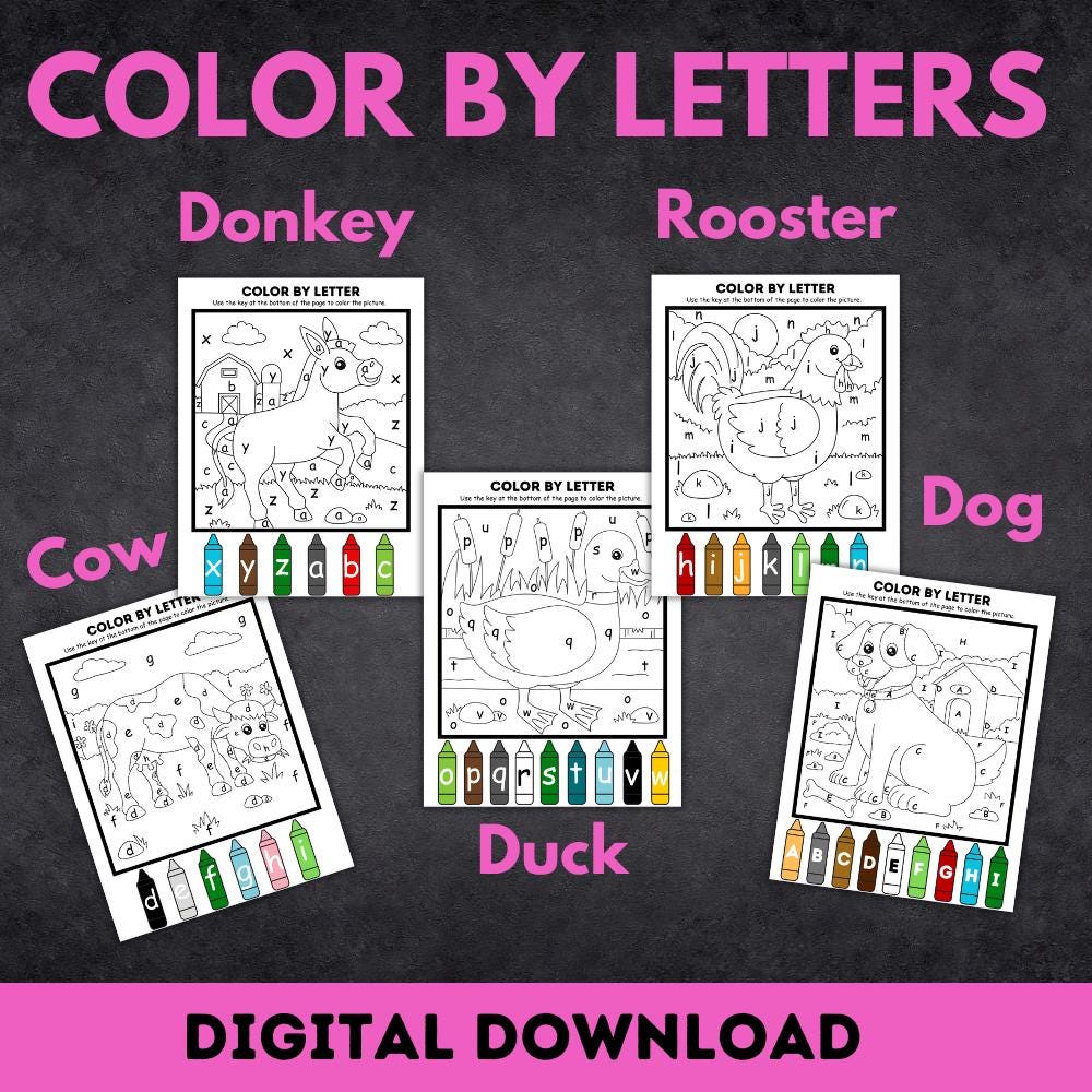 Printable Coloring Page for Kids Colour by Letters Preschool Worksheet ...
