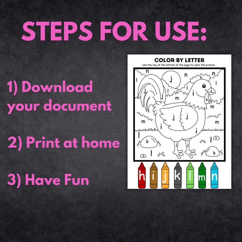Printable Coloring Page for Kids Colour by Letters Preschool Worksheet ...