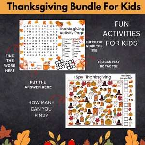 Thanksgiving Games for Kids Printable Thanksgiving Activity for ...