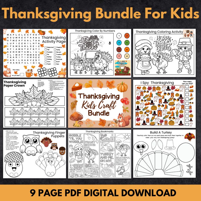 Thanksgiving Games for Kids Printable Thanksgiving Activity for ...