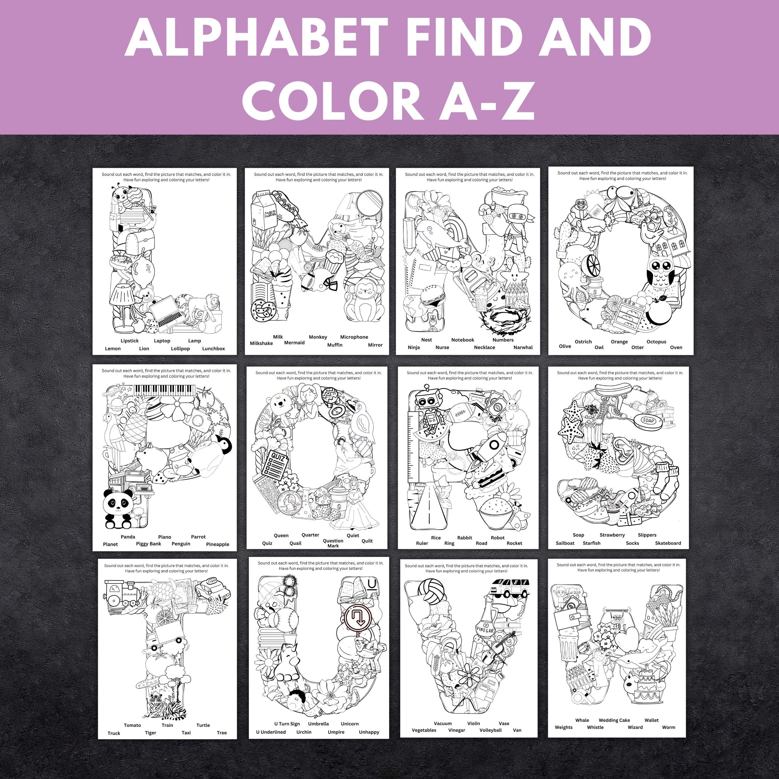 Alphabet Coloring Sheet for Children Learn to Read Activity Sheet Early ...