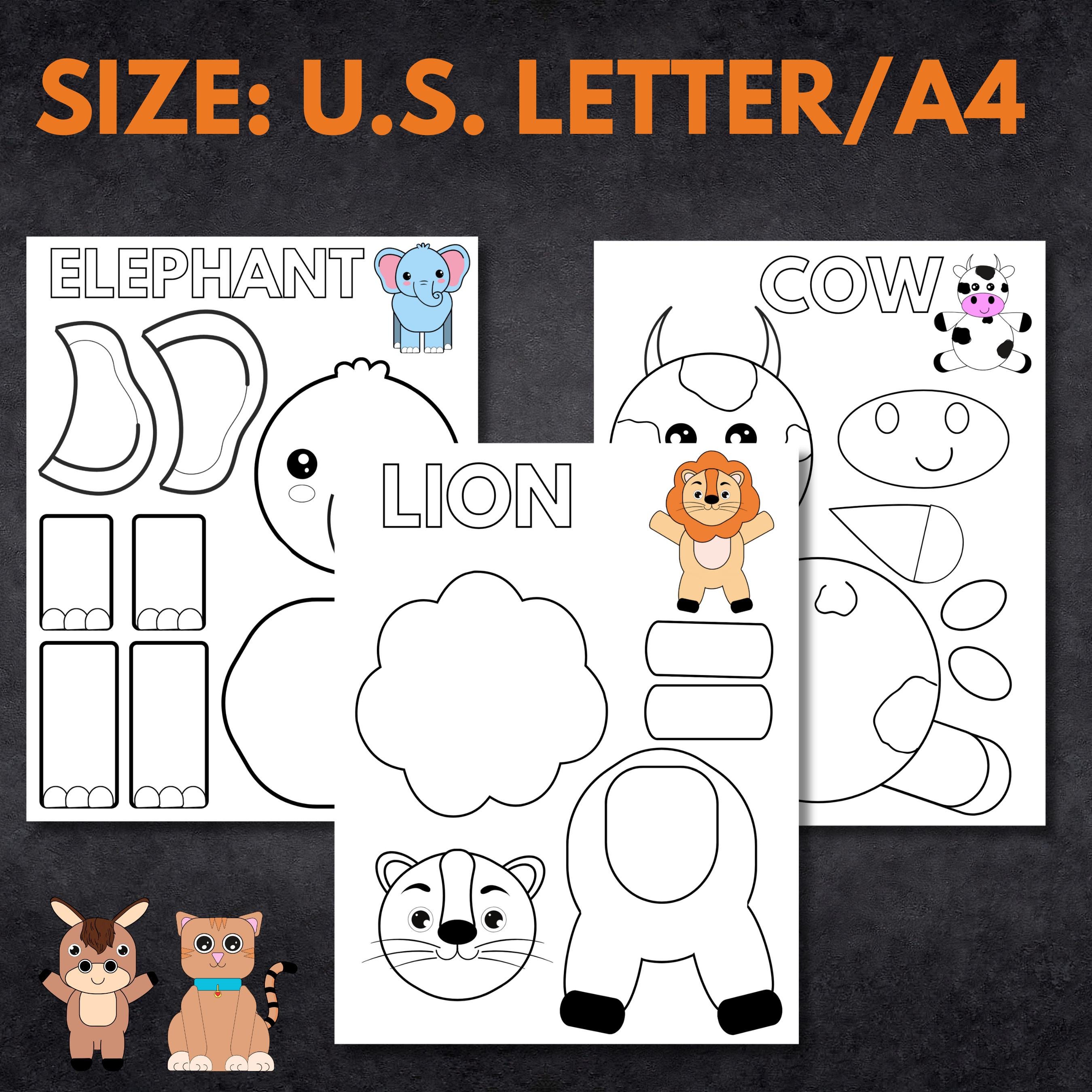 Cut and Paste Animal Activity Kids Printable Cut and Paste Animal ...