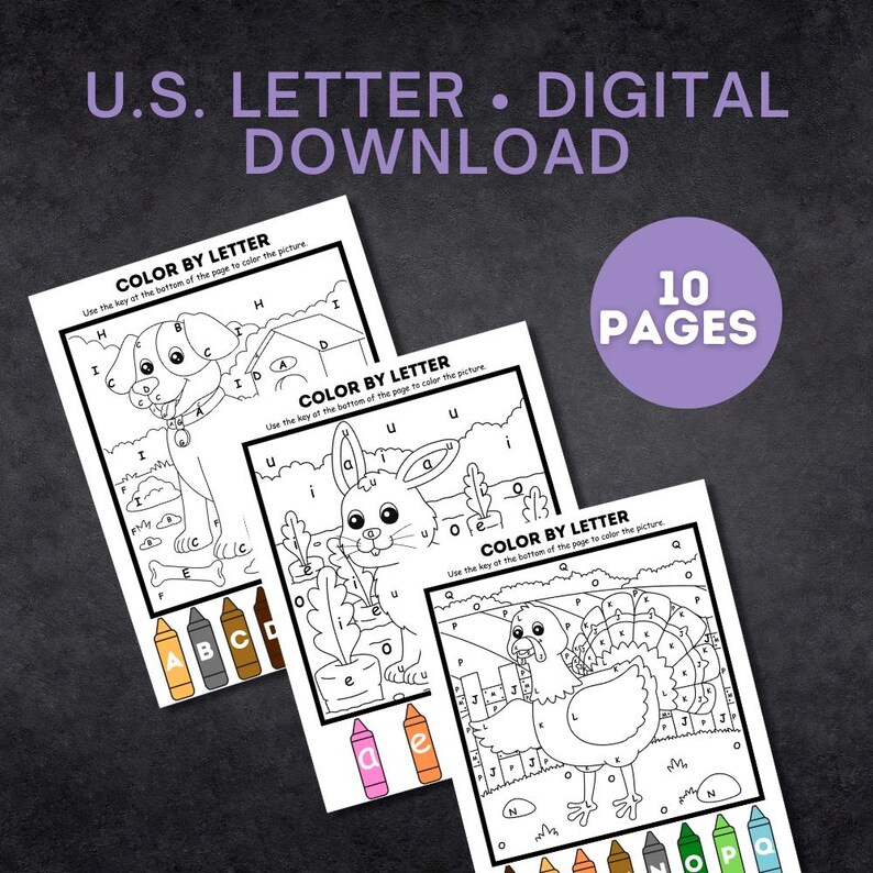 Printable Coloring Page for Kids Colour by Letters Preschool Worksheet ...