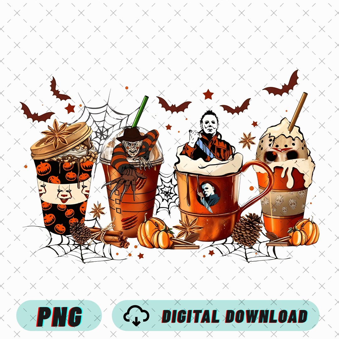 Coffee Horror Character Png, Scary Movie Png, Funny Halloween Png ...