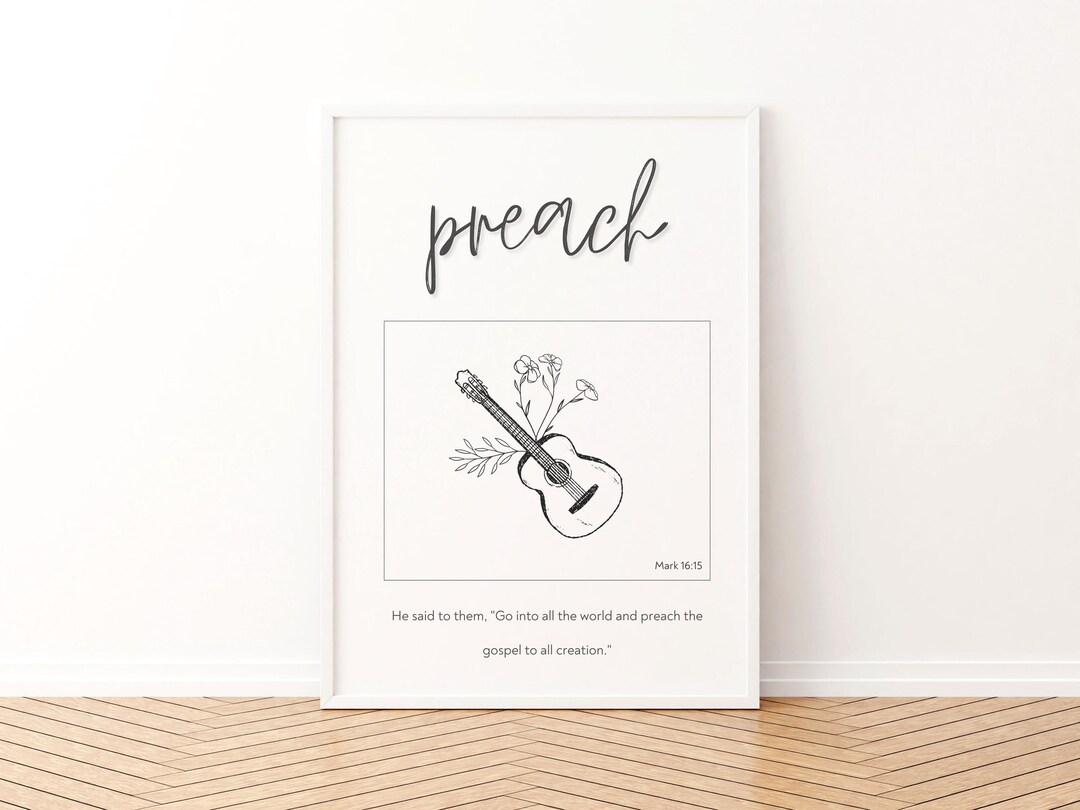 Preach Christian Poster Religious Poster the Paper Perspective - Etsy