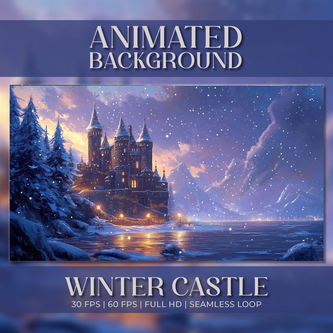 Winter Castle Animated Background 4K | Peaceful Snowfall Loop for Zoom ...