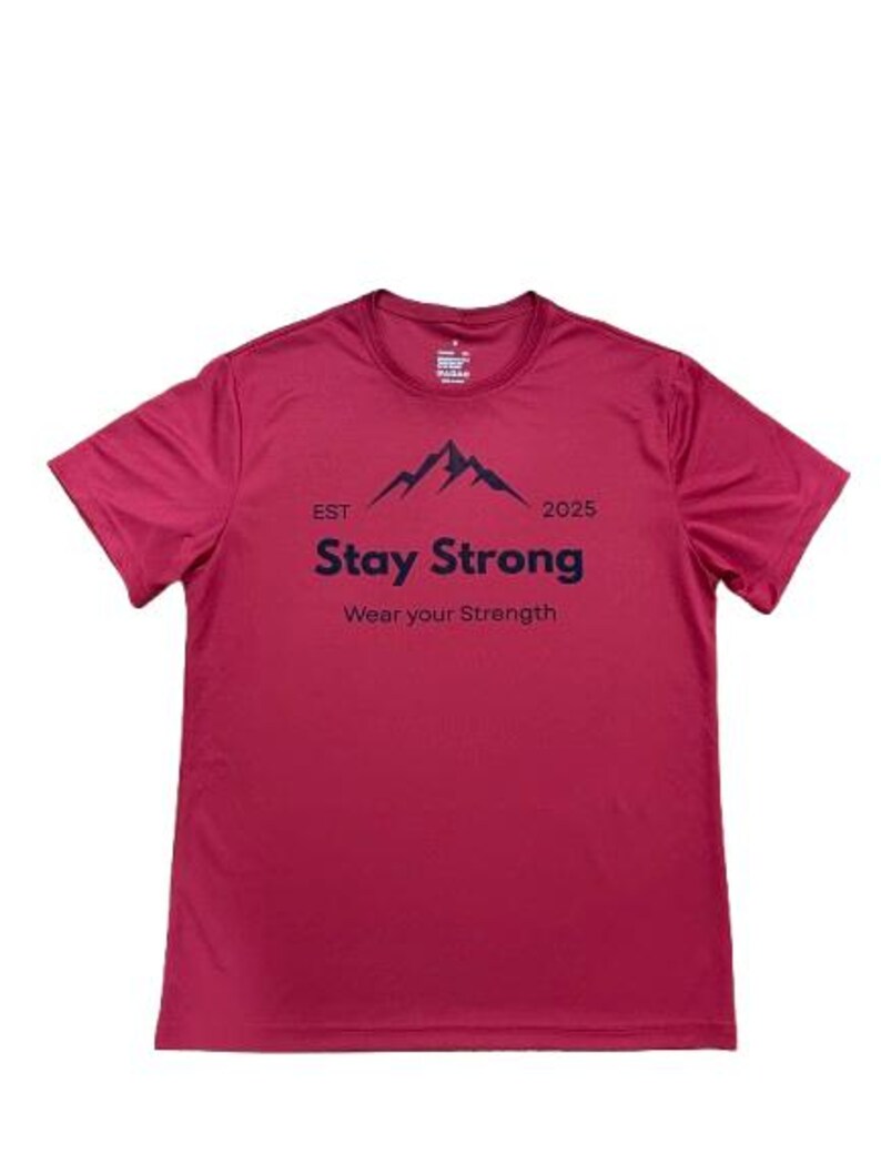 Athletic Gym T-shirt, Stay Strong, Mountain Design, Workout Tee ...