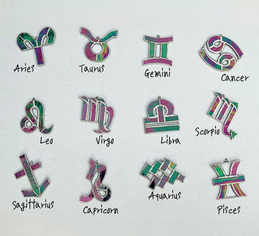 Zodiac, Stained Glass, Birthday, Ornament, Astrology, Unique ...
