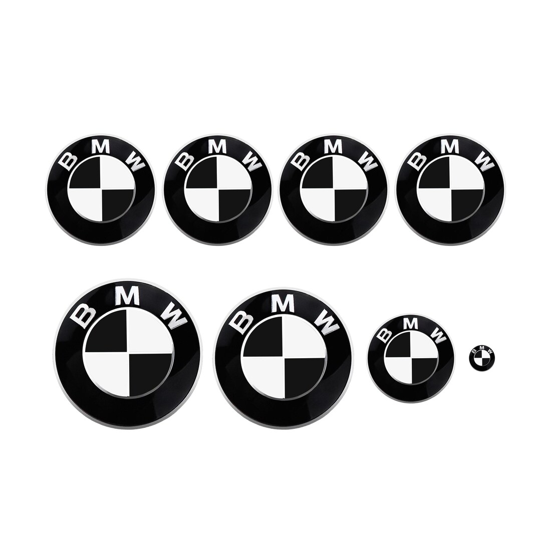 Black & White MATTE Decals for BMW Badge, Roundel Inserts, Emblem ...