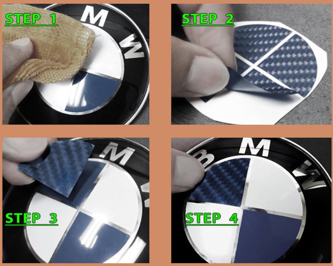 Black CARBON Decals for BMW Badge, Roundel Inserts, Badge Stickers Wrap ...