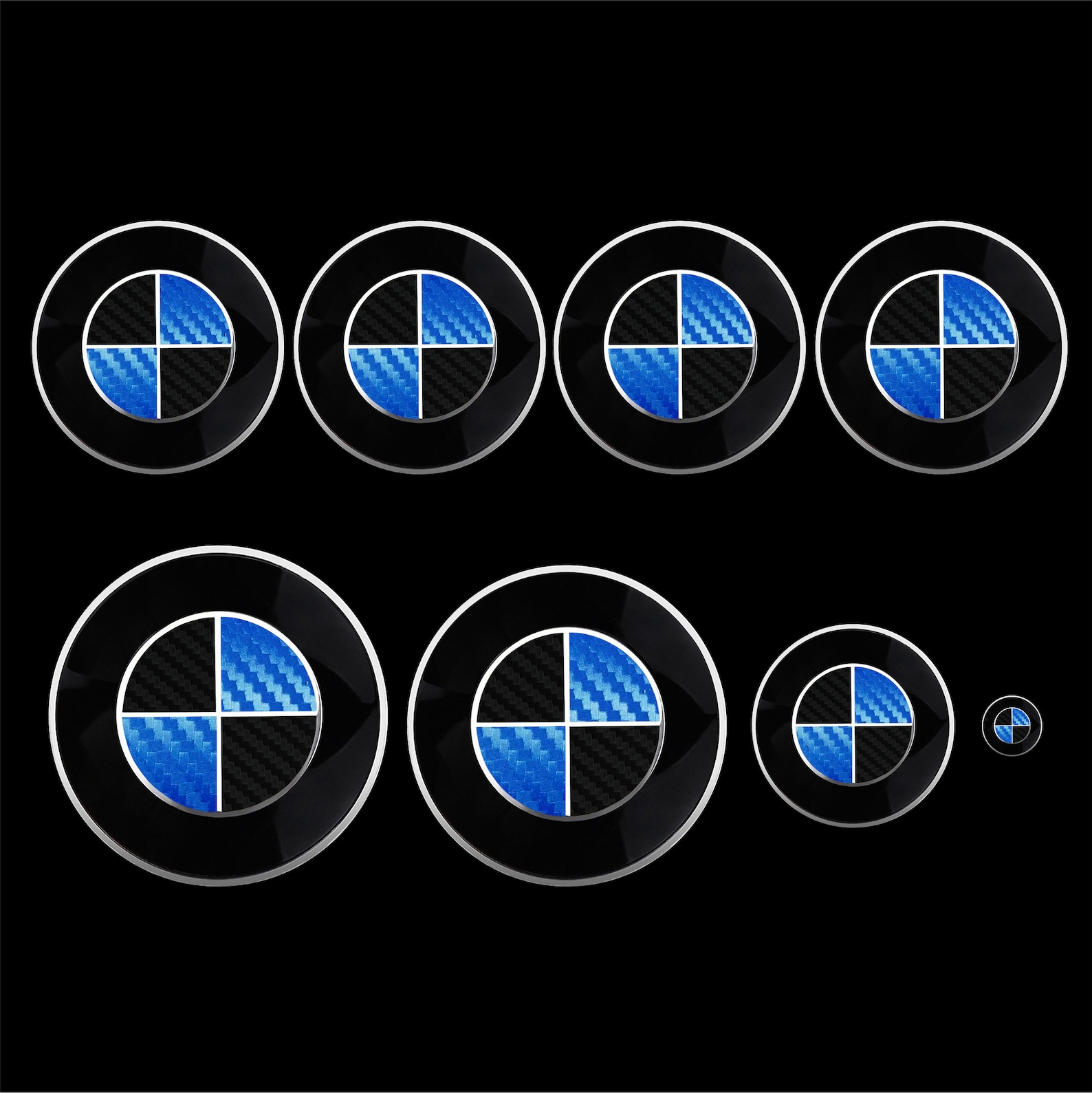 Black & Blue CARBON Decals for BMW Badge, Roundel Inserts, Badge ...