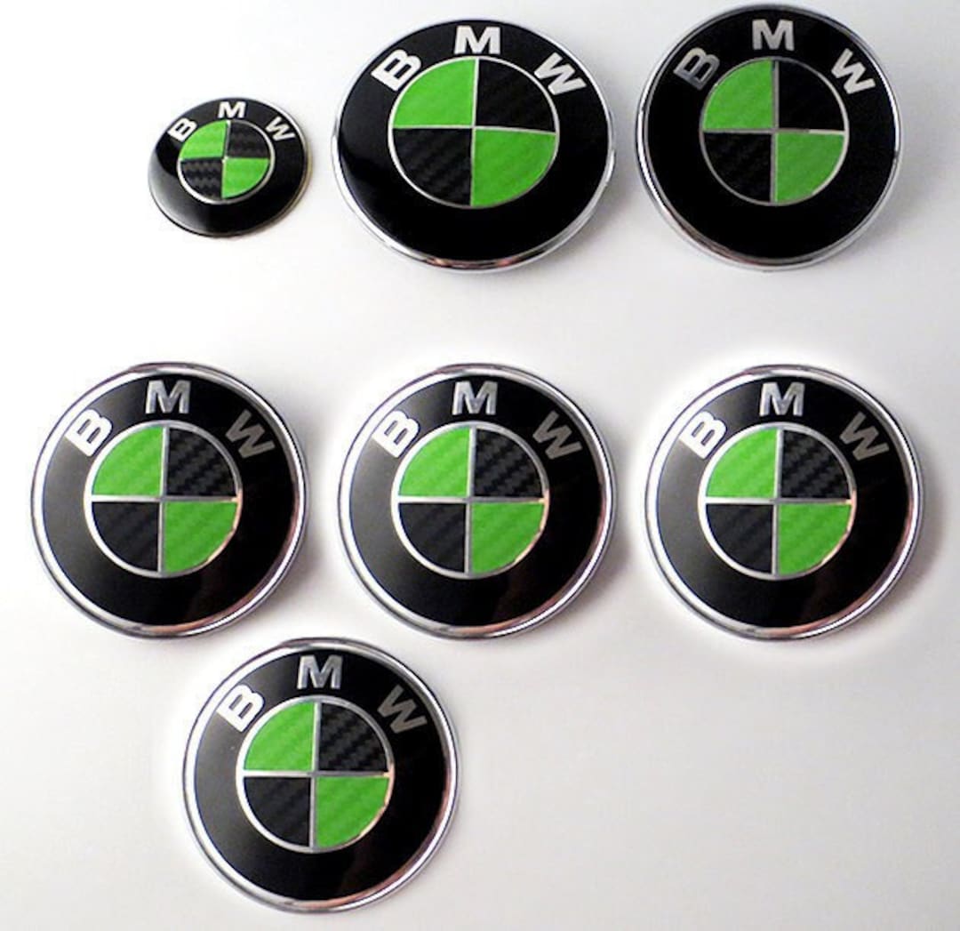Black & Green CARBON Decals for BMW Badge, Roundel Inserts, Badge ...