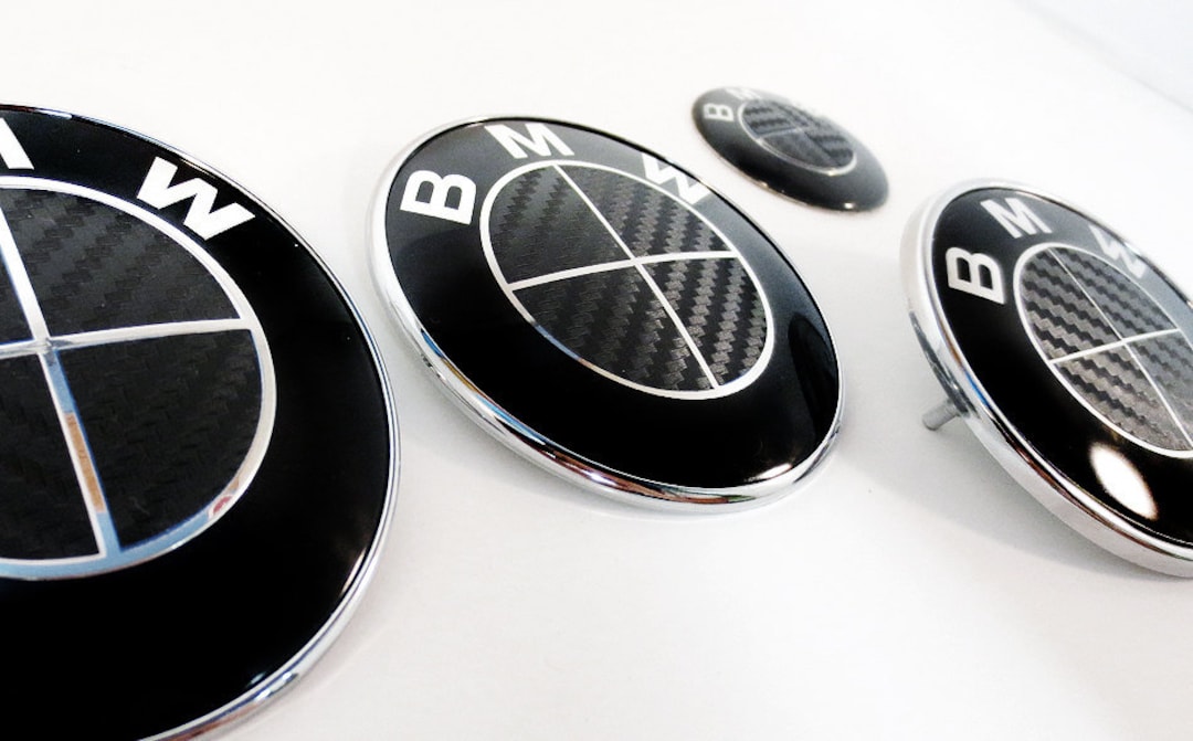 Black CARBON Decals for BMW Badge, Roundel Inserts, Badge Stickers Wrap ...