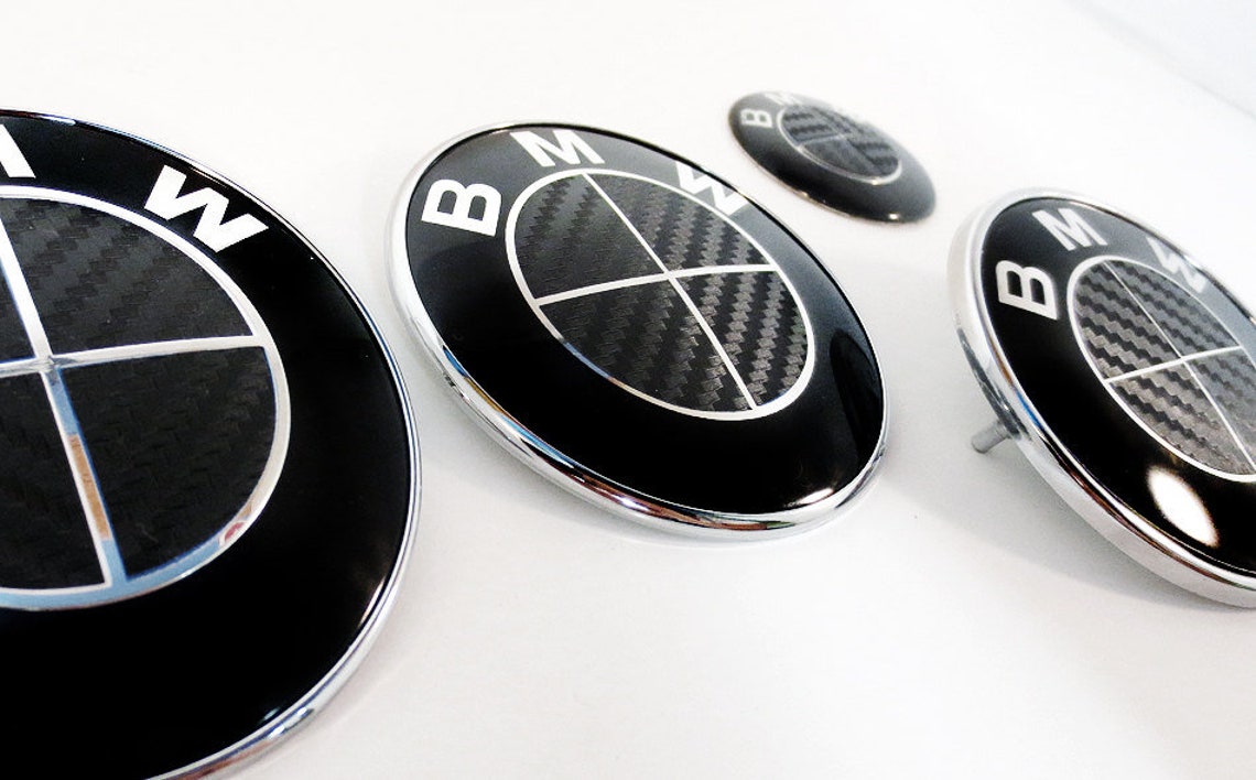 Black CARBON Decals for BMW Badge, Roundel Inserts, Badge Stickers Wrap ...