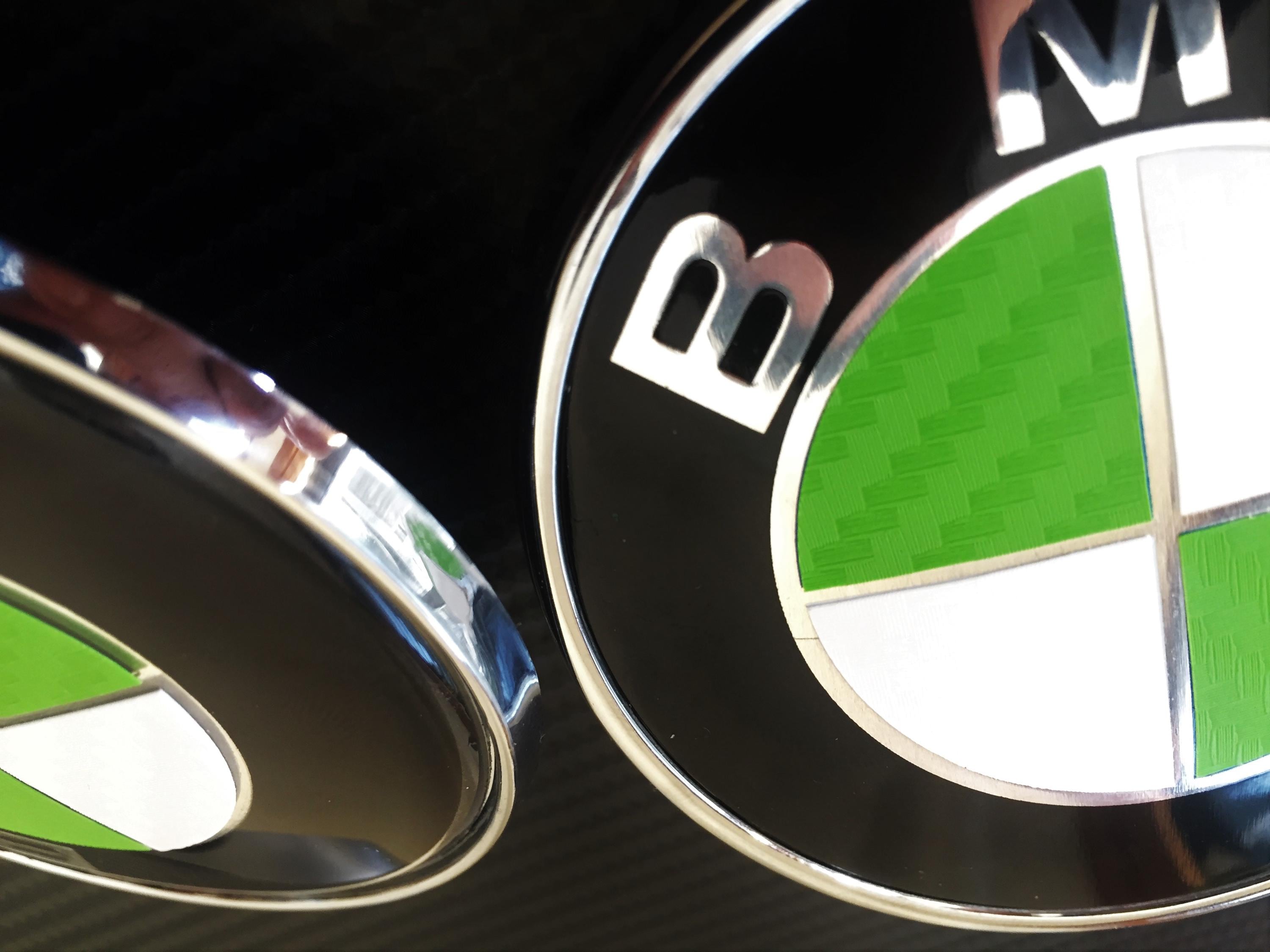 White & Green CARBON Decals for BMW Badge, Roundel Inserts, Badge ...