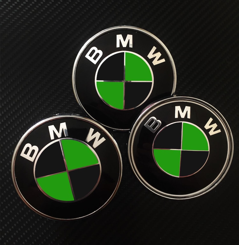 Black & Green MATTE Decals for BMW Badge, Roundel Inserts, Emblem ...