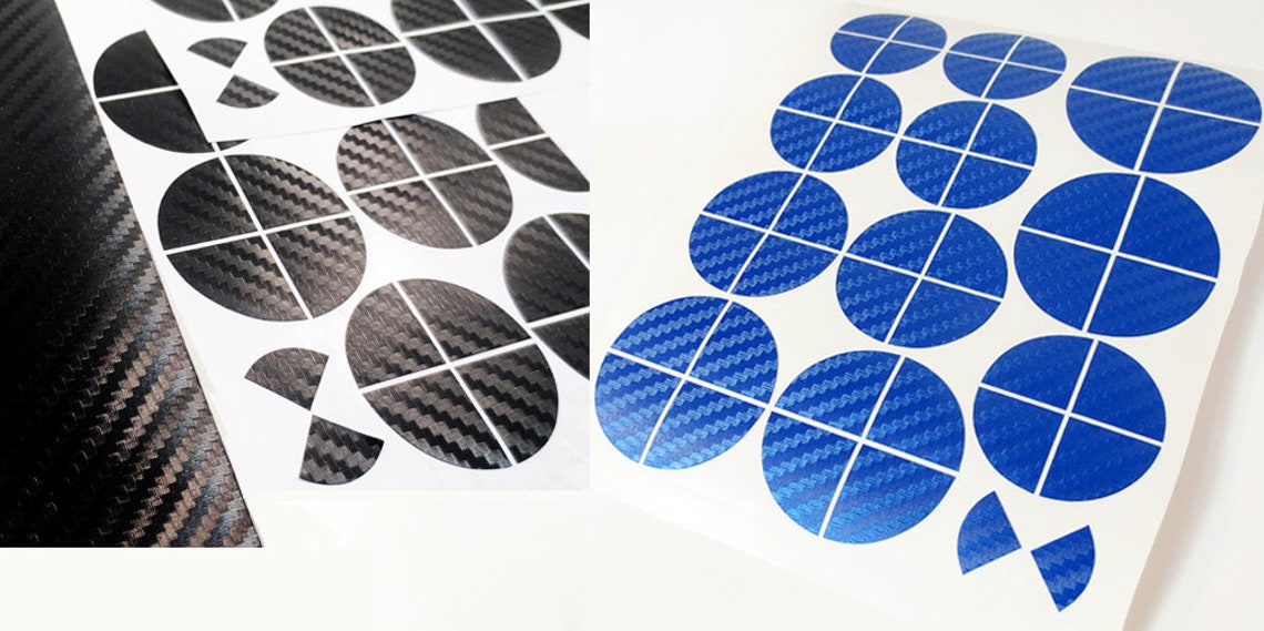 Black & Blue CARBON Decals for BMW Badge, Roundel Inserts, Badge ...