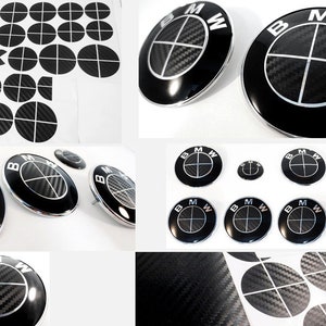 Black CARBON Decals for BMW Badge, Roundel Inserts, Badge Stickers Wrap ...