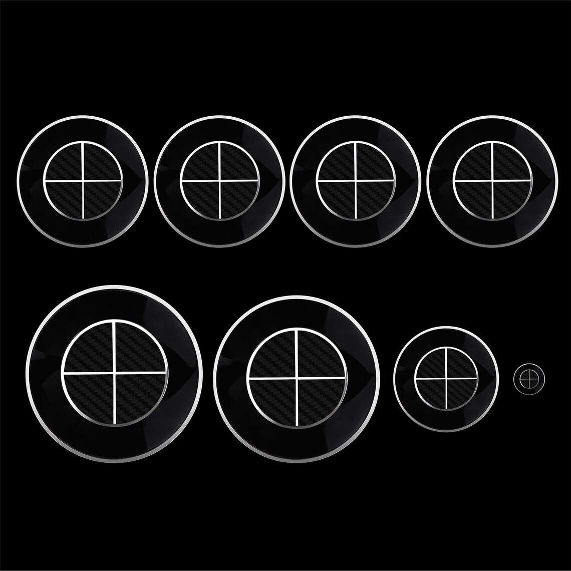 Black CARBON Decals for BMW Badge, Roundel Inserts, Badge Stickers Wrap ...