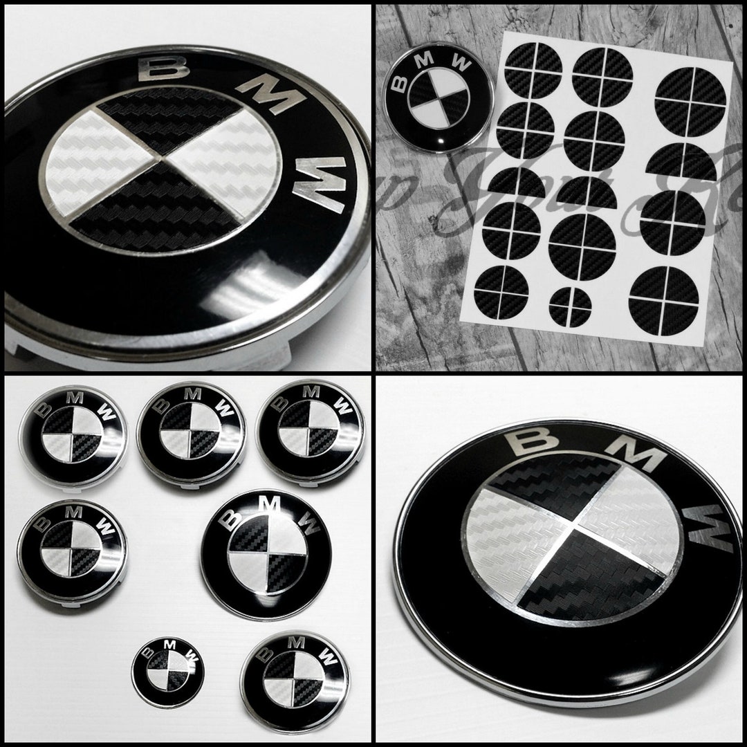Black & White CARBON Decals for BMW Badge, Roundel Inserts, Badge ...
